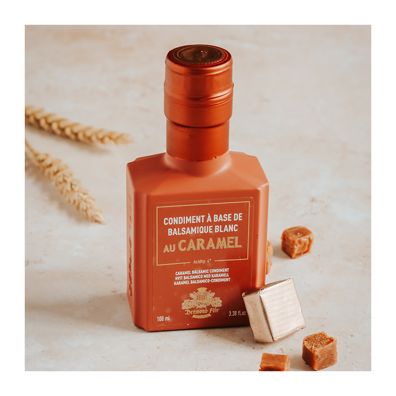 White balsamic condiment with caramel